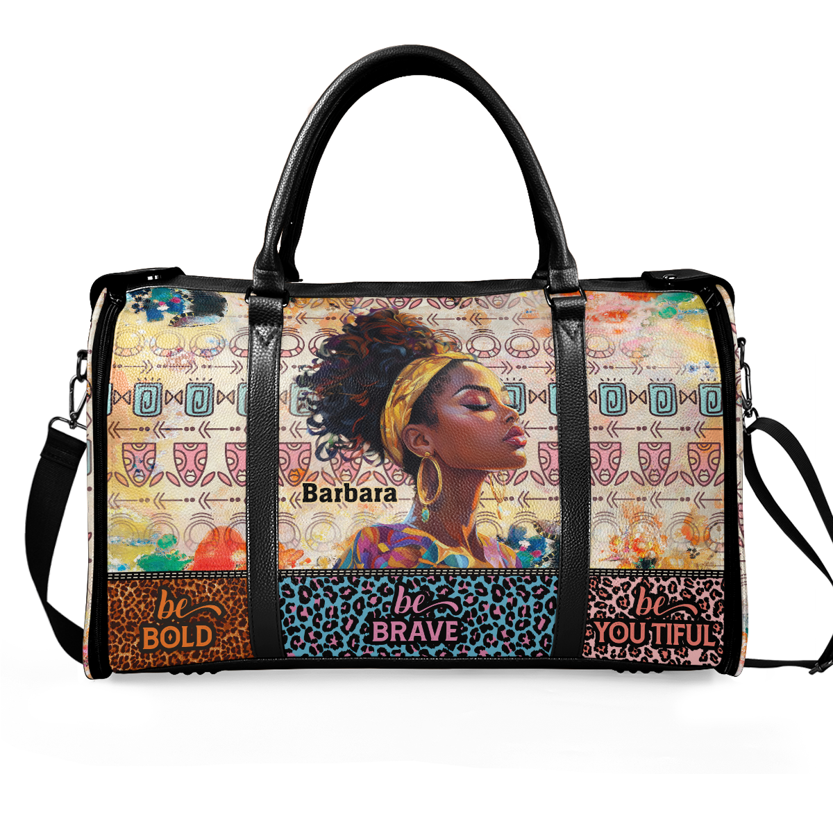 Be Bold Be Brave Be-You-Tiful - Personalized Leather Duffle Bag – Sistabag