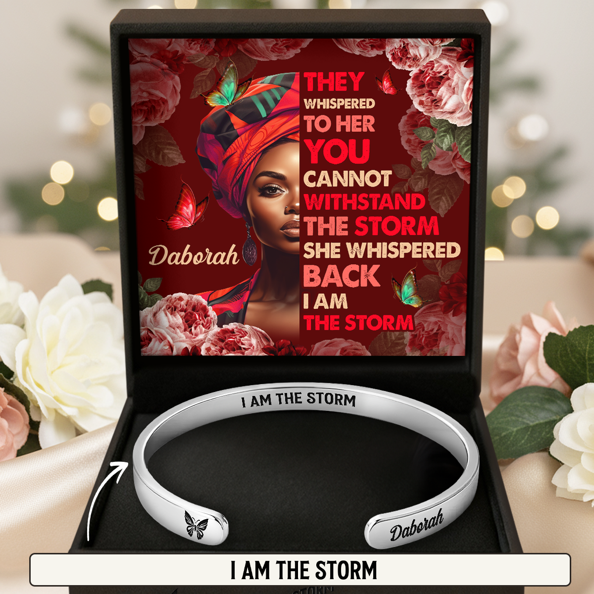 I Am The Storm - Personalized Cuff Bangle Bracelet With Box – Sistabag
